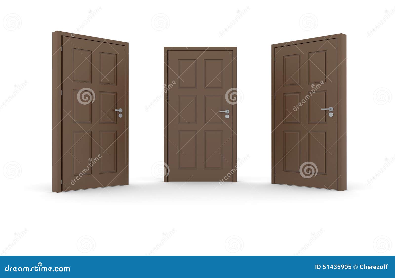 Three Brown 3d Door Locks and Doorhandle Stock Illustration ...