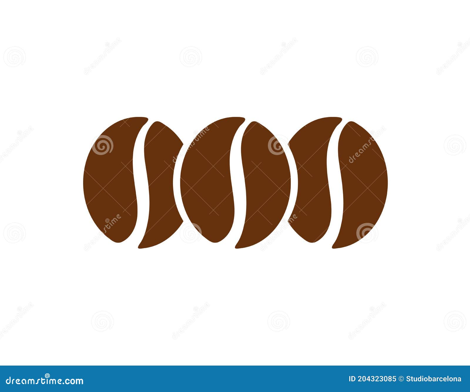 Three Brown Roasted Coffee Beans Symbol Stock Vector - Illustration of ...
