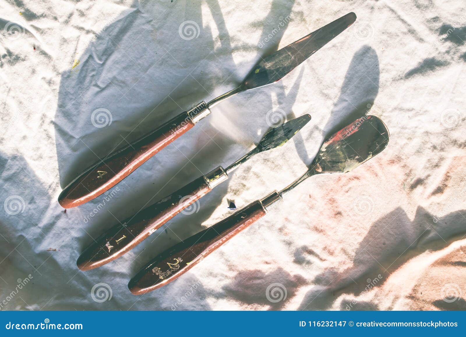 Three Brown Wooden Handled Tools Picture. Image: 116232147