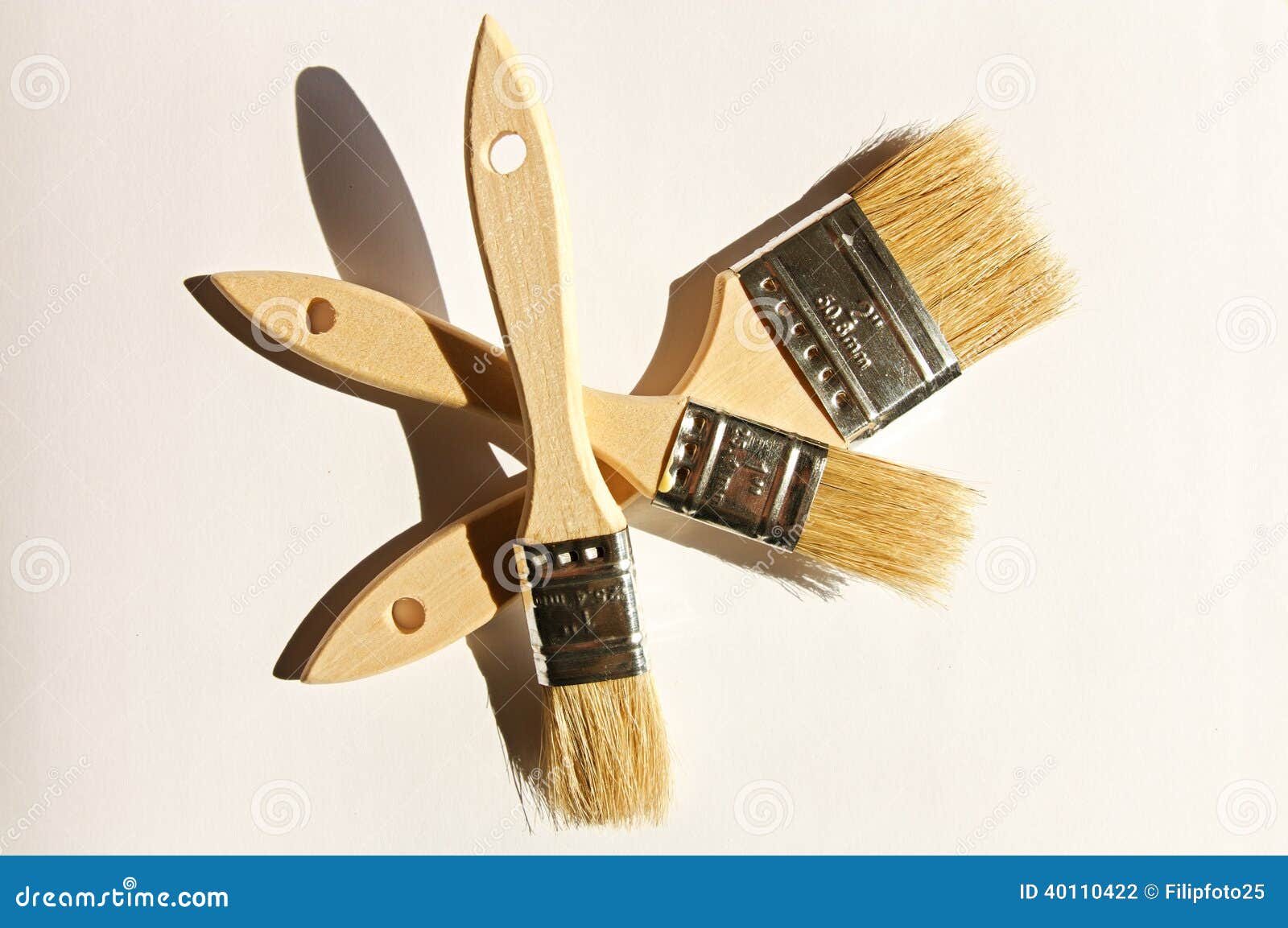 Three brushes stock photo. Image of paint, soft, band - 40110422