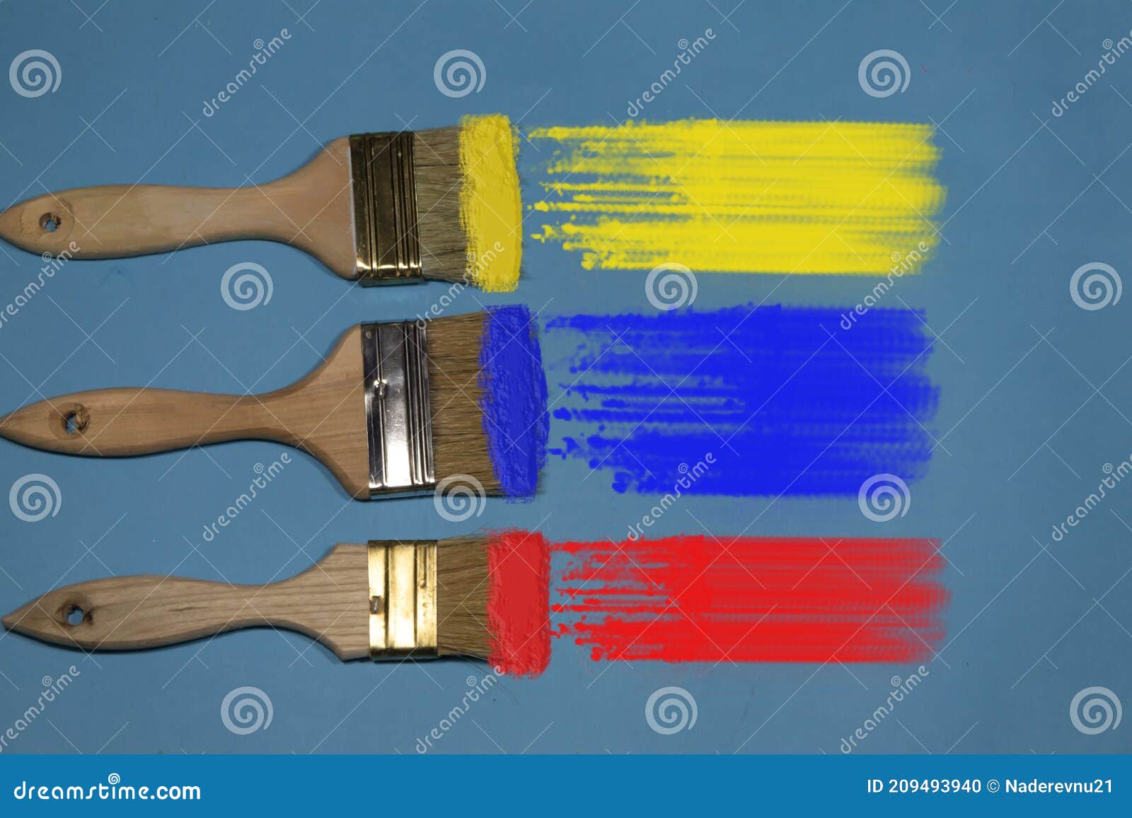 Three Brushes with Paint Samples. Stock Photo - Image of design ...