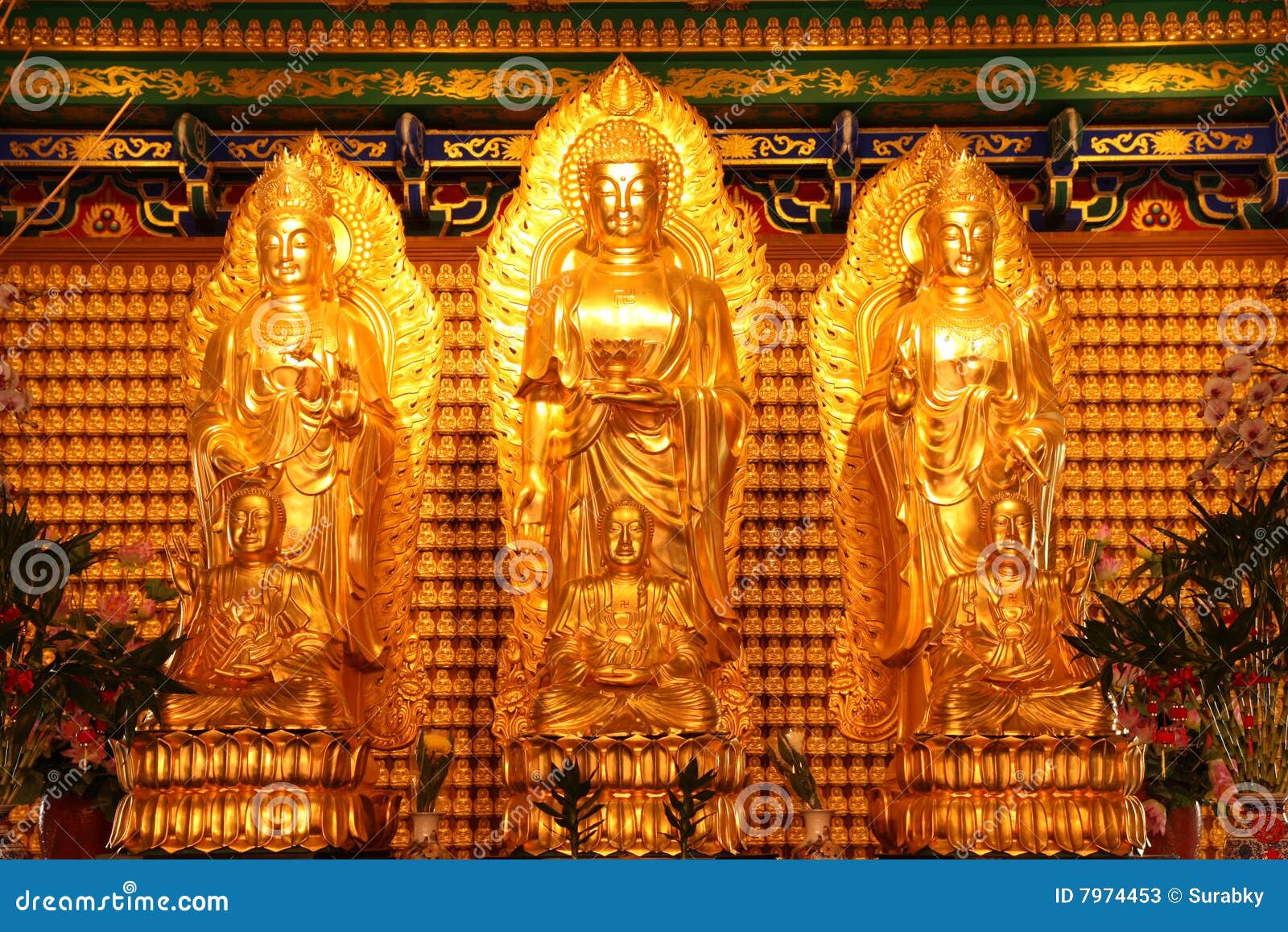 Three Buddha images. stock image. Image of meditating - 7974453