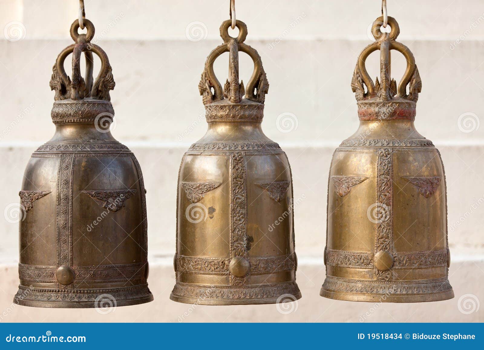 Three buddhist bells stock photo. Image of thai, religion - 19518434