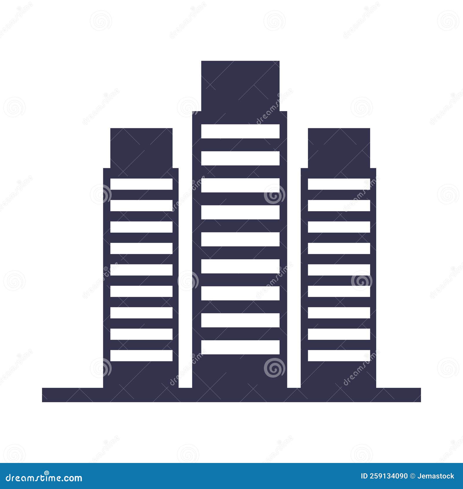 Three Buildings Facades Silhouettes Stock Vector - Illustration of ...