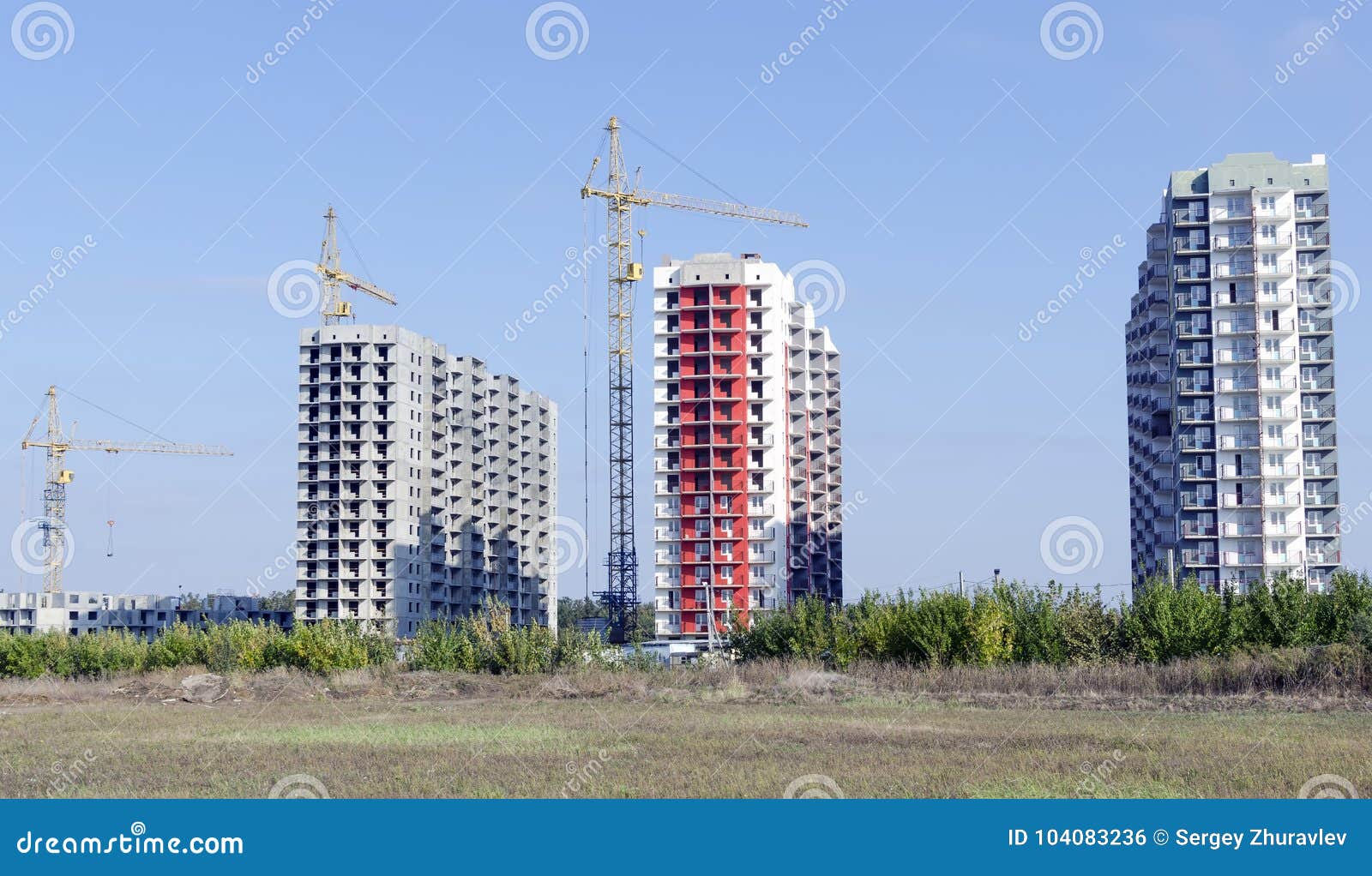 General View of the Construction Site in the Open Field. Stock Photo ...