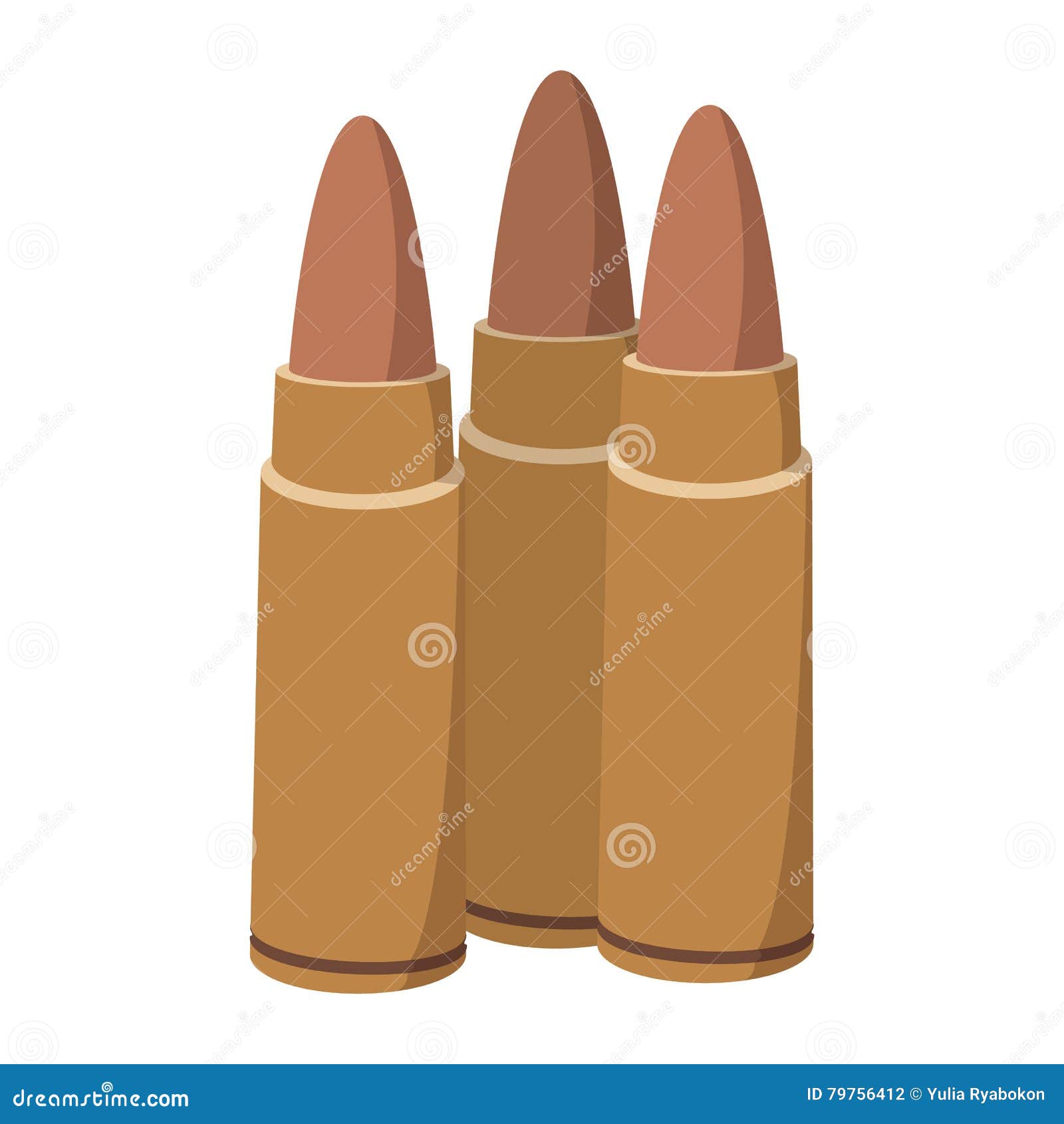 Three bullets cartoon icon stock vector. Illustration of death - 79756412