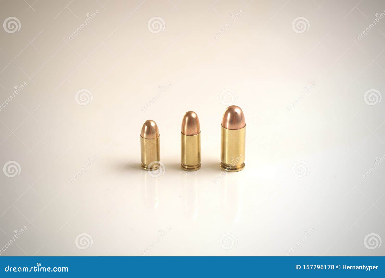Three Bullets Bottom Against Blurred Kalashnikov Assault Rifle ...