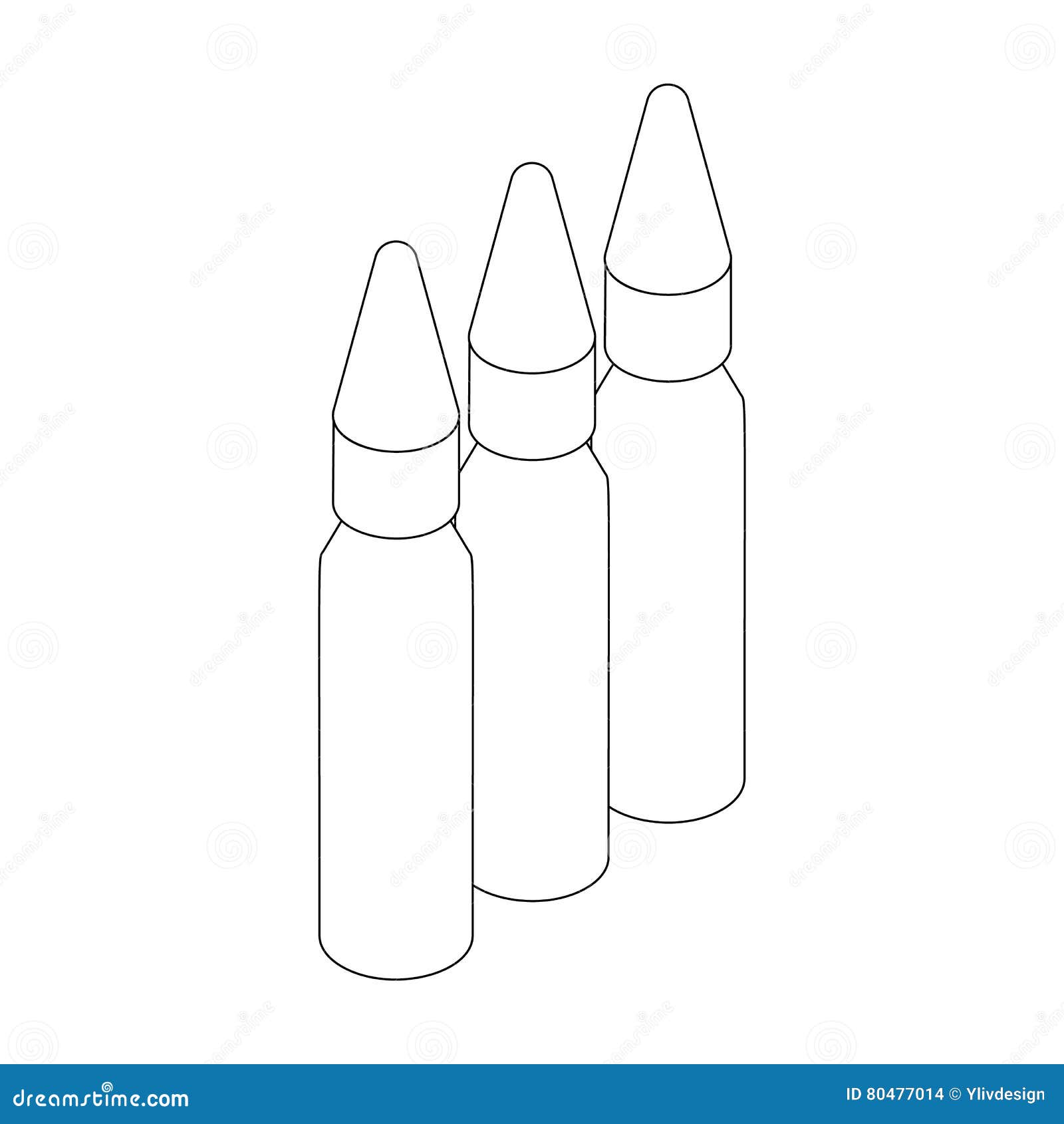 Three Bullets Icon, Isometric 3d Style Stock Vector - Illustration of ...