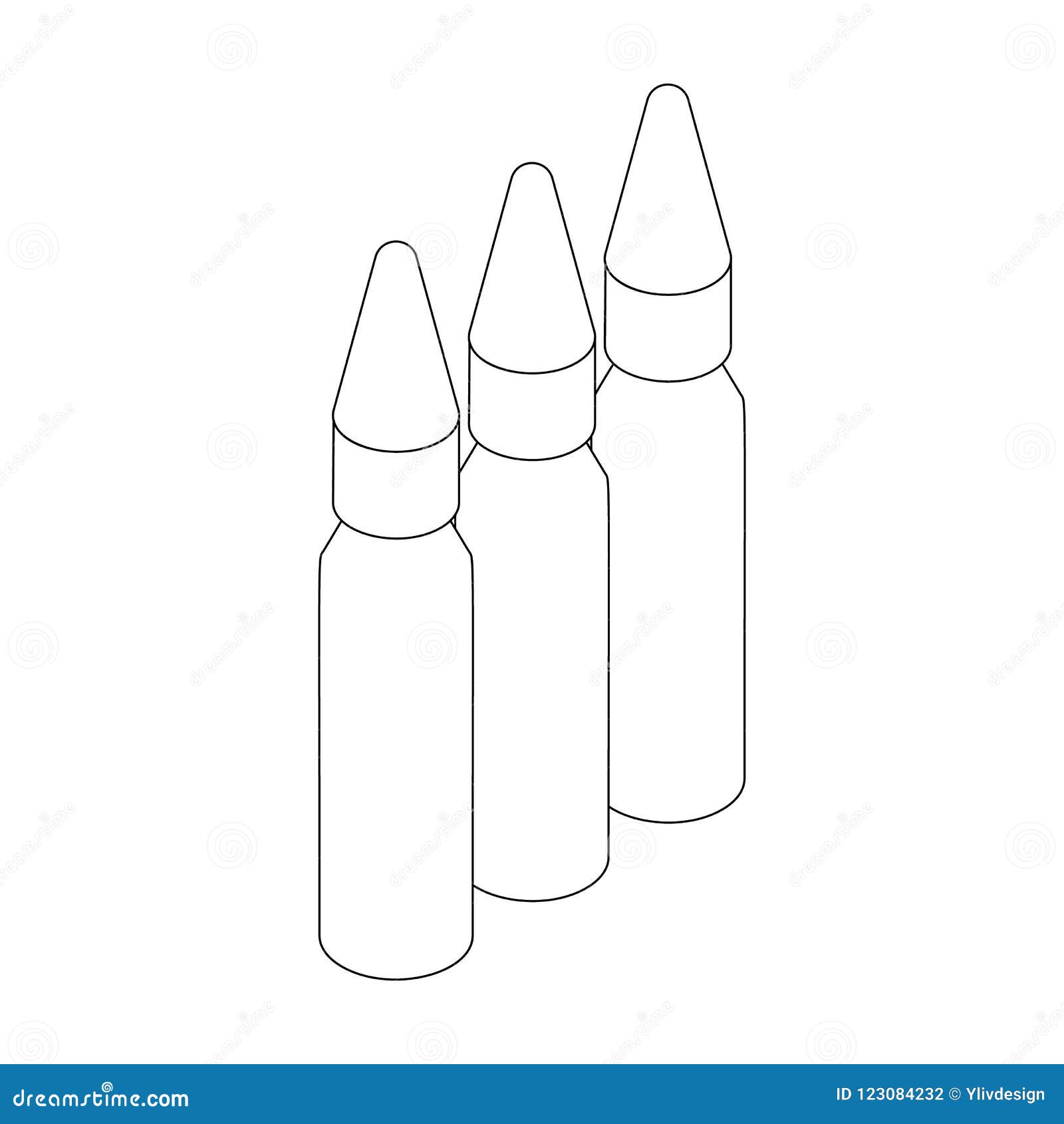 Three Bullets Icon, Isometric 3d Style Stock Illustration ...