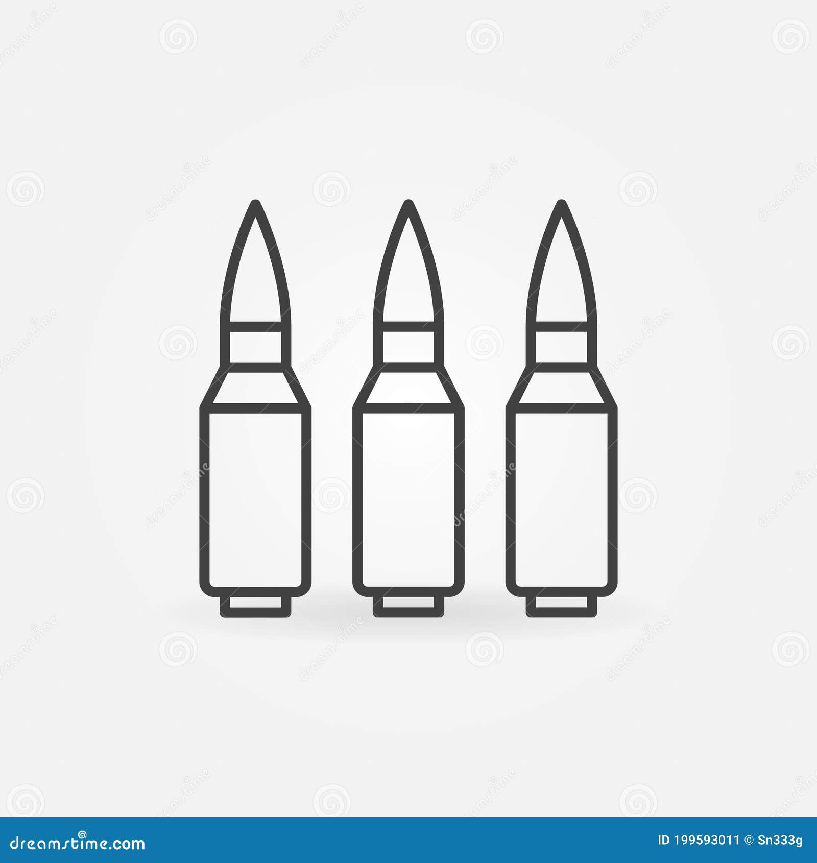 Three Bullets Outline Icon. Ammo Vector Symbol Stock Vector ...