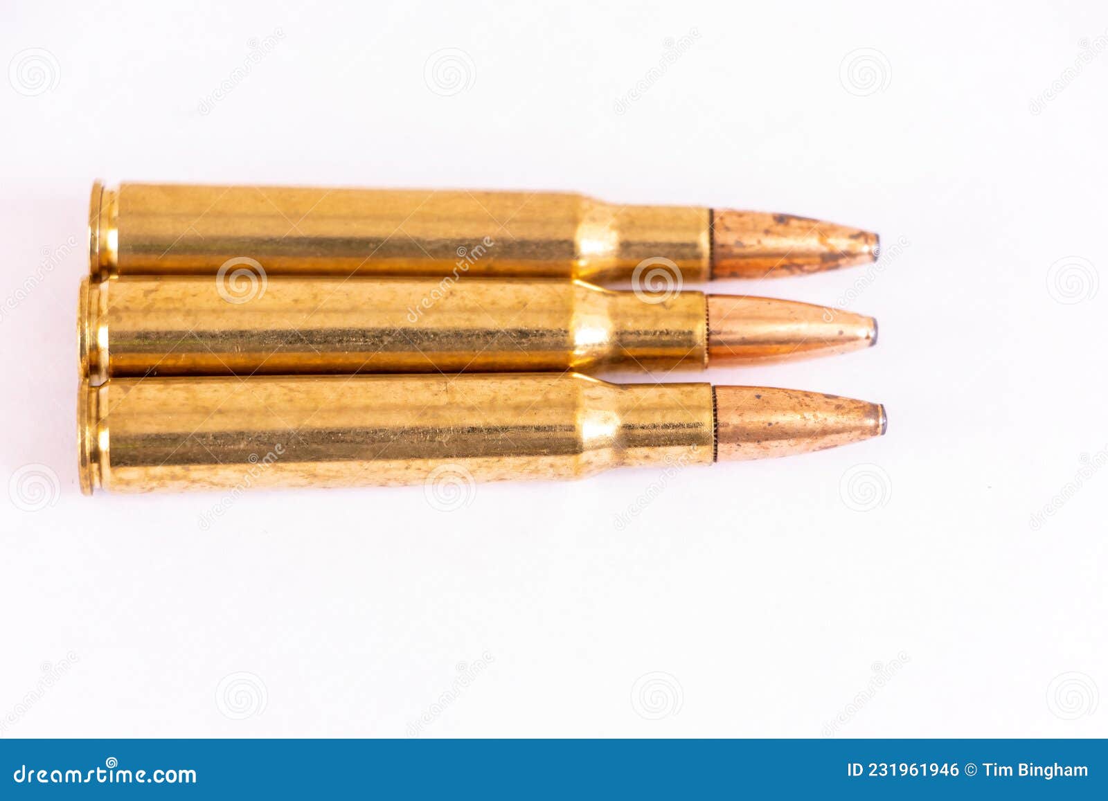 Three 30-06 bullets stock photo. Image of hunting, hunt - 231961946