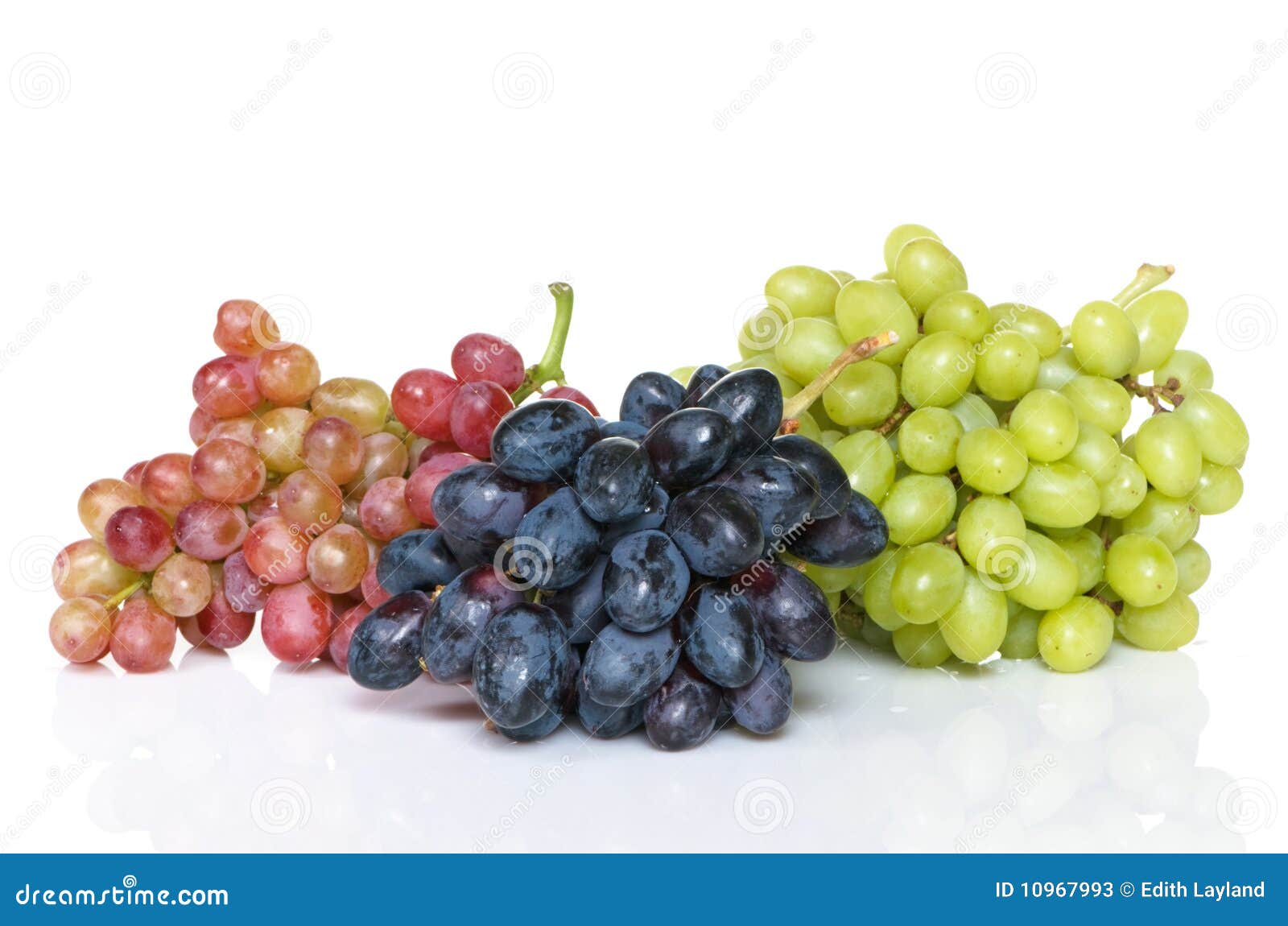 Three Bunches of Grapes stock image. Image of food, green - 10967993