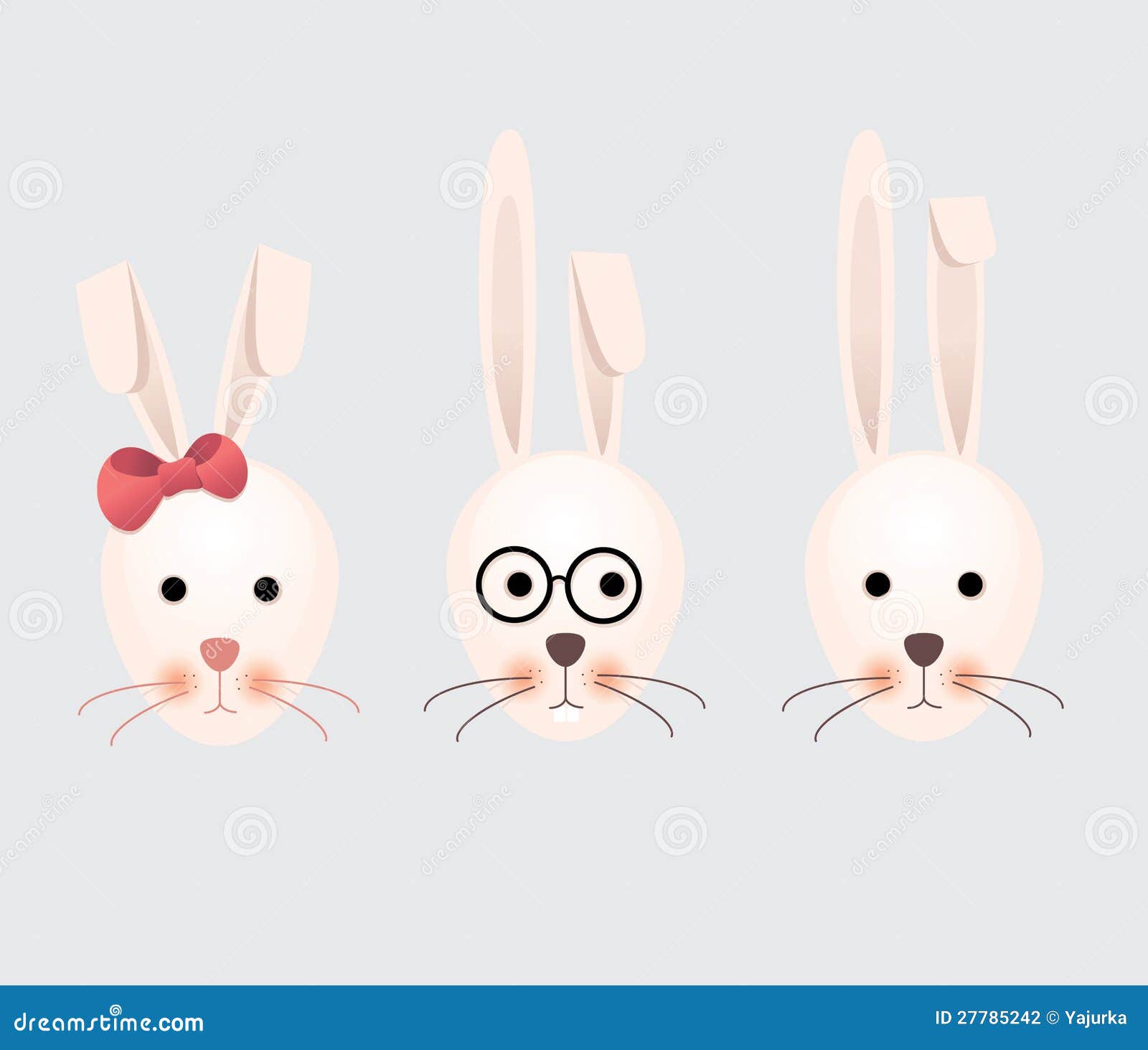 Three bunnies stock vector. Illustration of bespectacled - 27785242