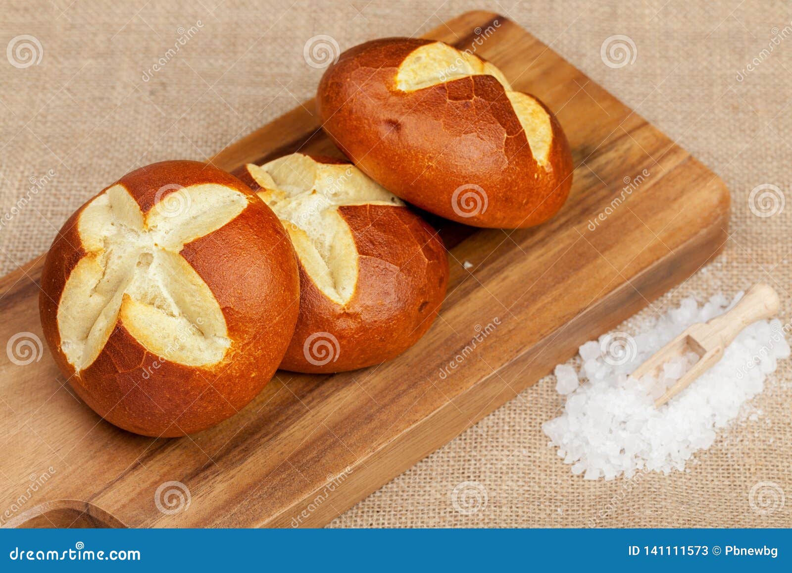 Three Buns on a Cutting Board Stock Image - Image of baking, bread ...
