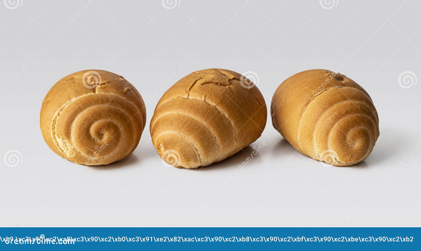 Three Buns, Made of Wheat Flour, with a Golden Crust Stock Photo ...