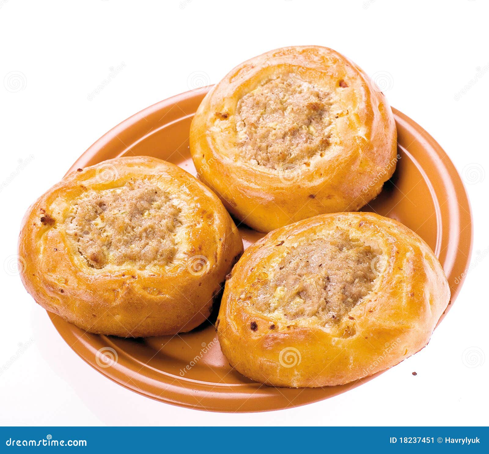 Three buns with meat stock image. Image of tasty, delicious - 18237451