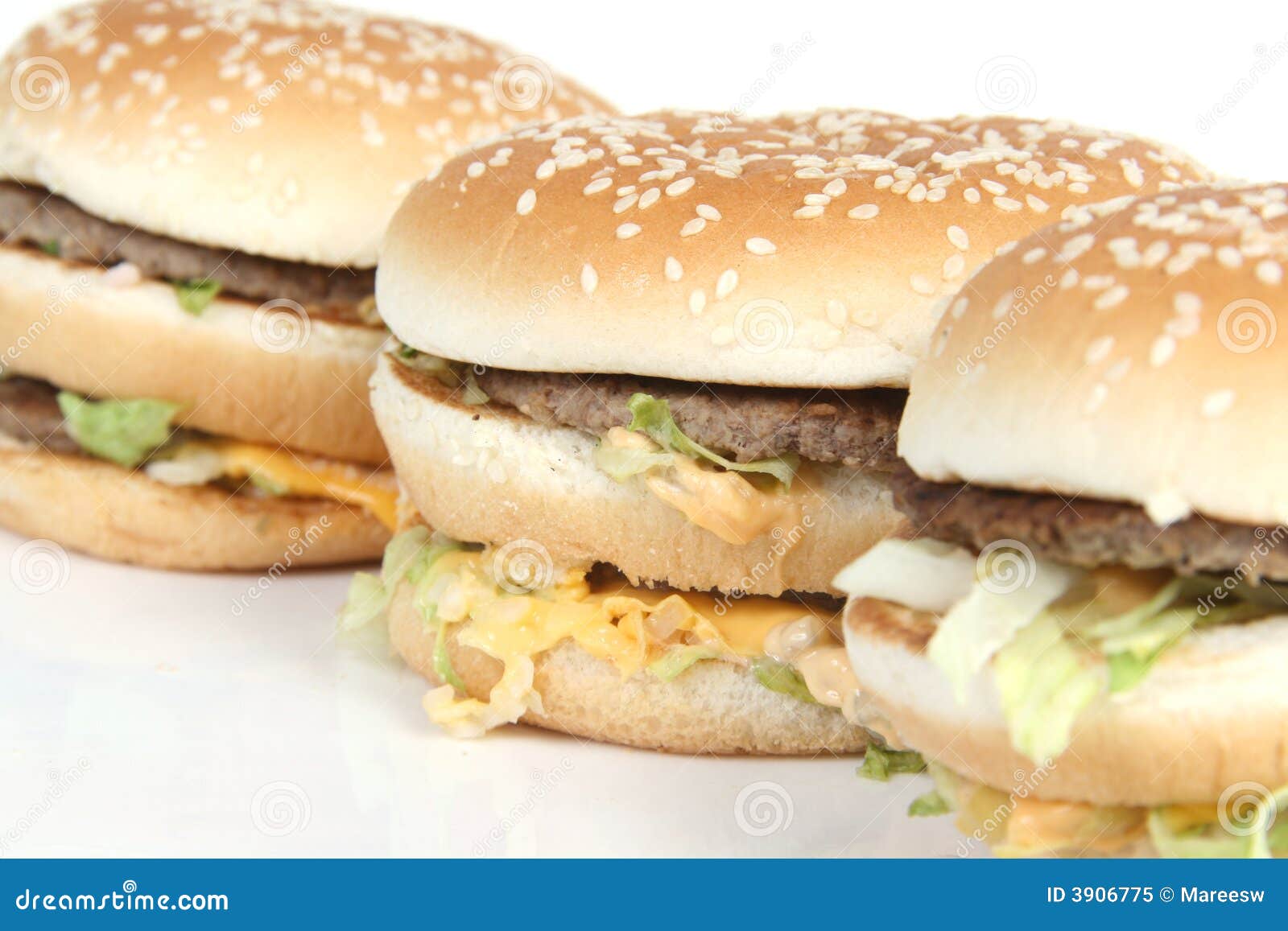 Three Burgers stock image. Image of healthy, energy, dinner - 3906775