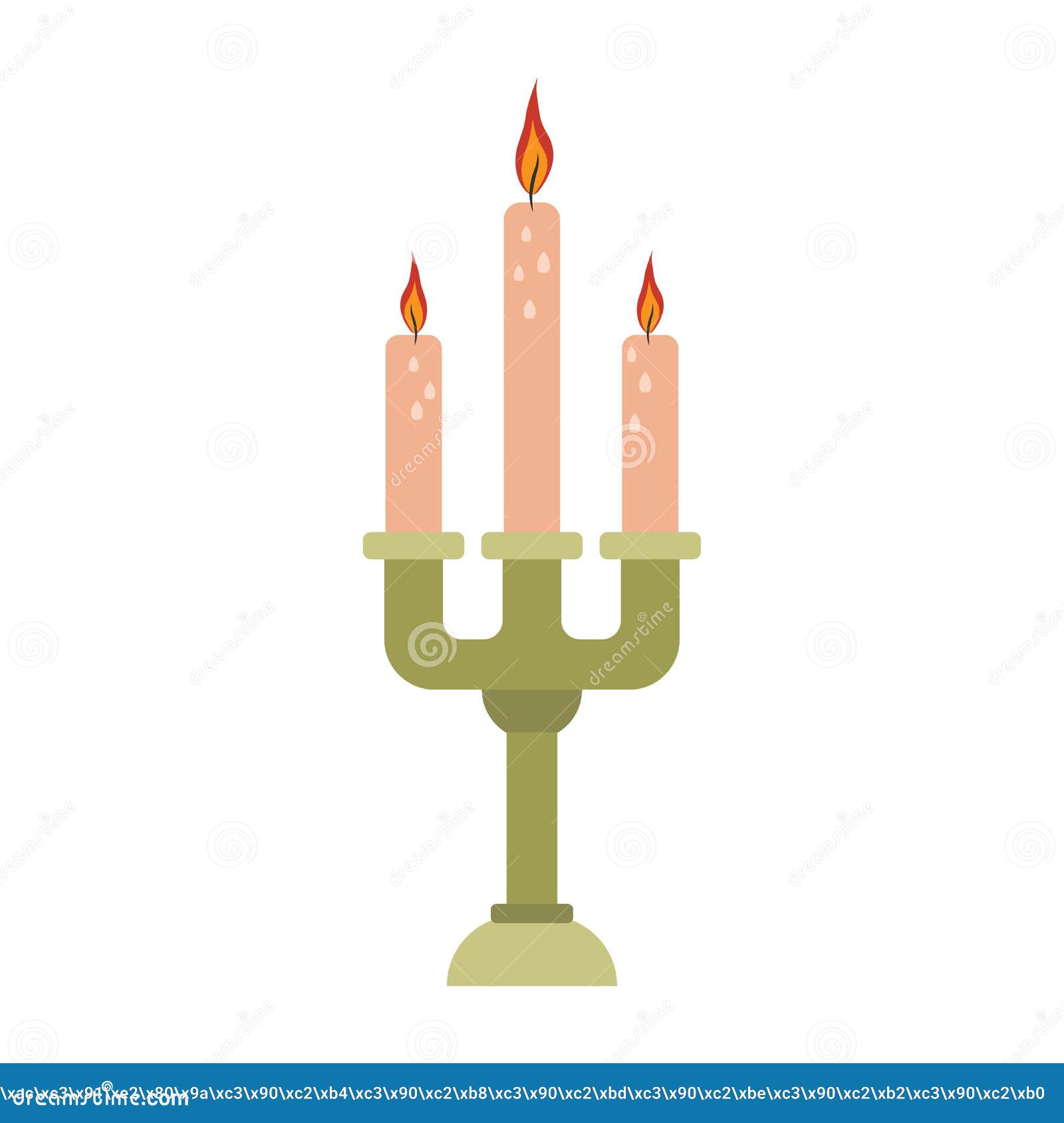 Three Burning Candles in a Candelabra Stock Vector - Illustration of ...