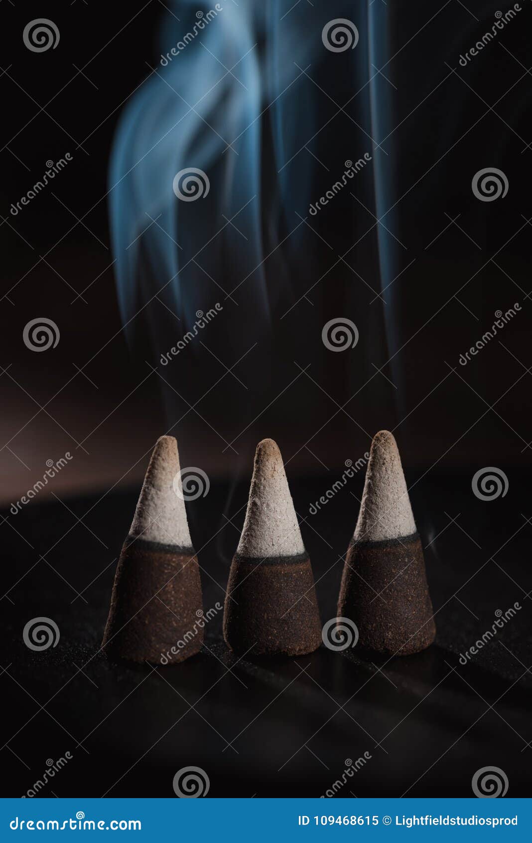 Three Burning Incense Sticks with Smoke Stock Image - Image of three ...