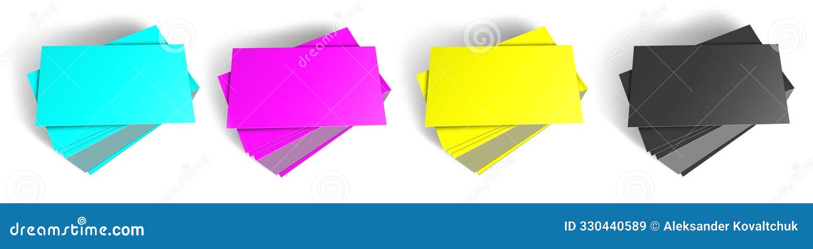 Three Business Cards Template CMYK For Presentation Layouts And Design ...