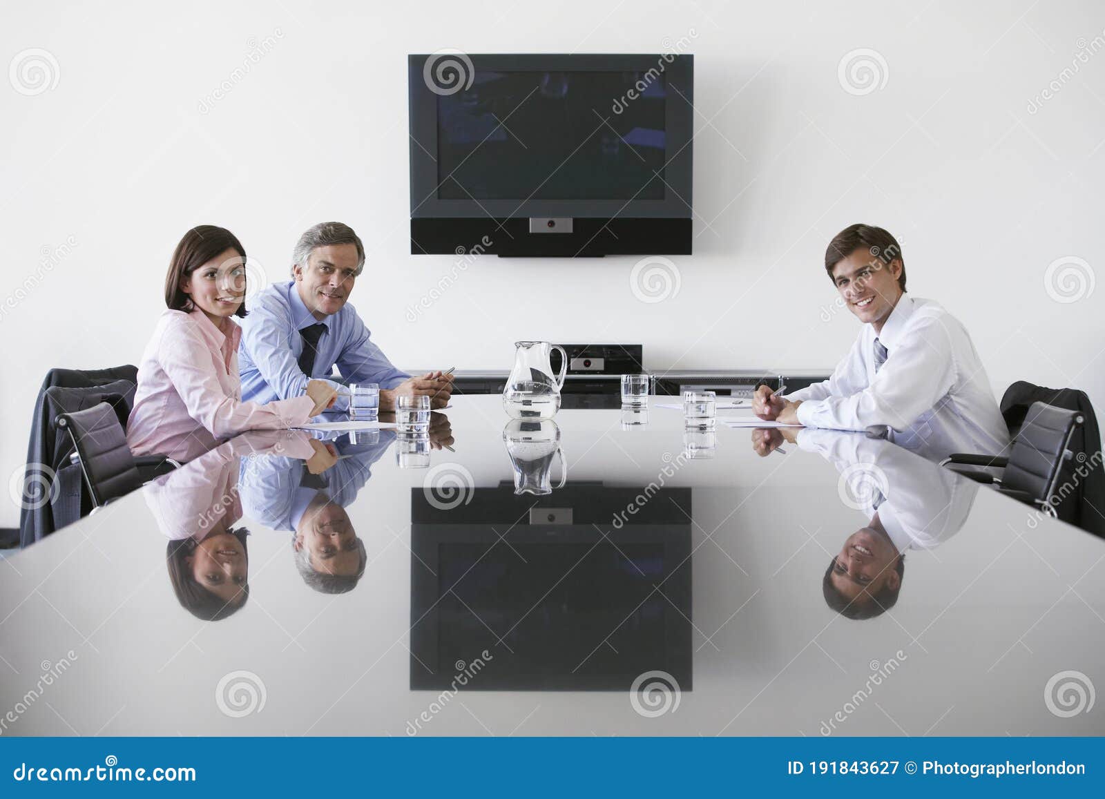 Three Business Colleagues in Conference Room Portrait Stock Image ...