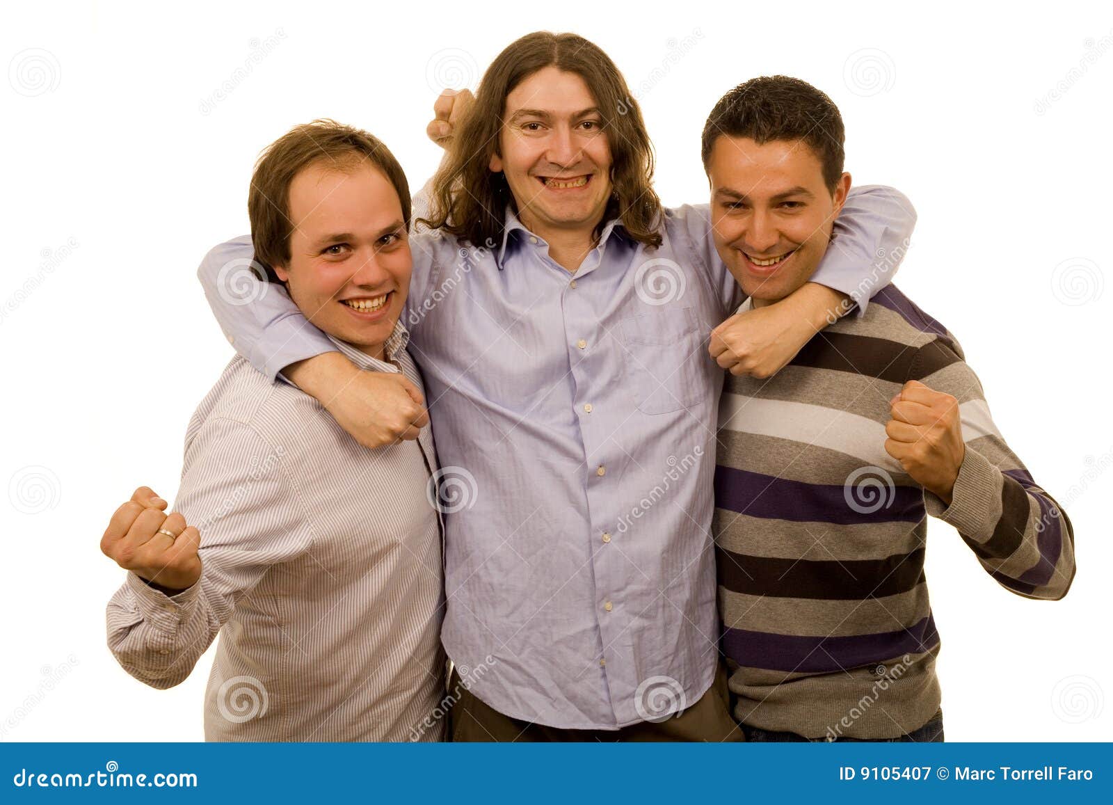 Three business friends stock image. Image of male, hand - 9105407