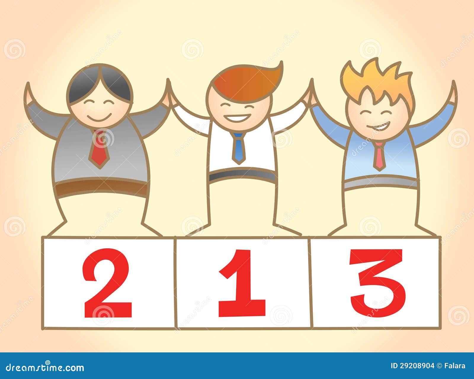 Three Business Man Winning Together Stock Vector - Illustration of ...