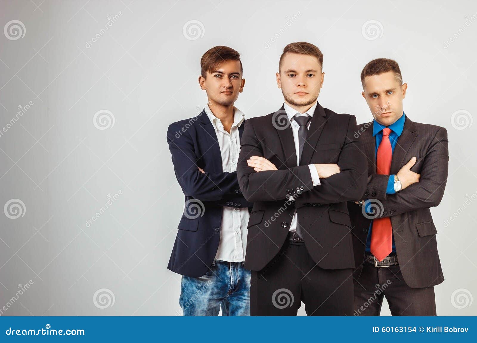Three Business Men in Suits Standing Like a Team Stock Photo - Image of ...