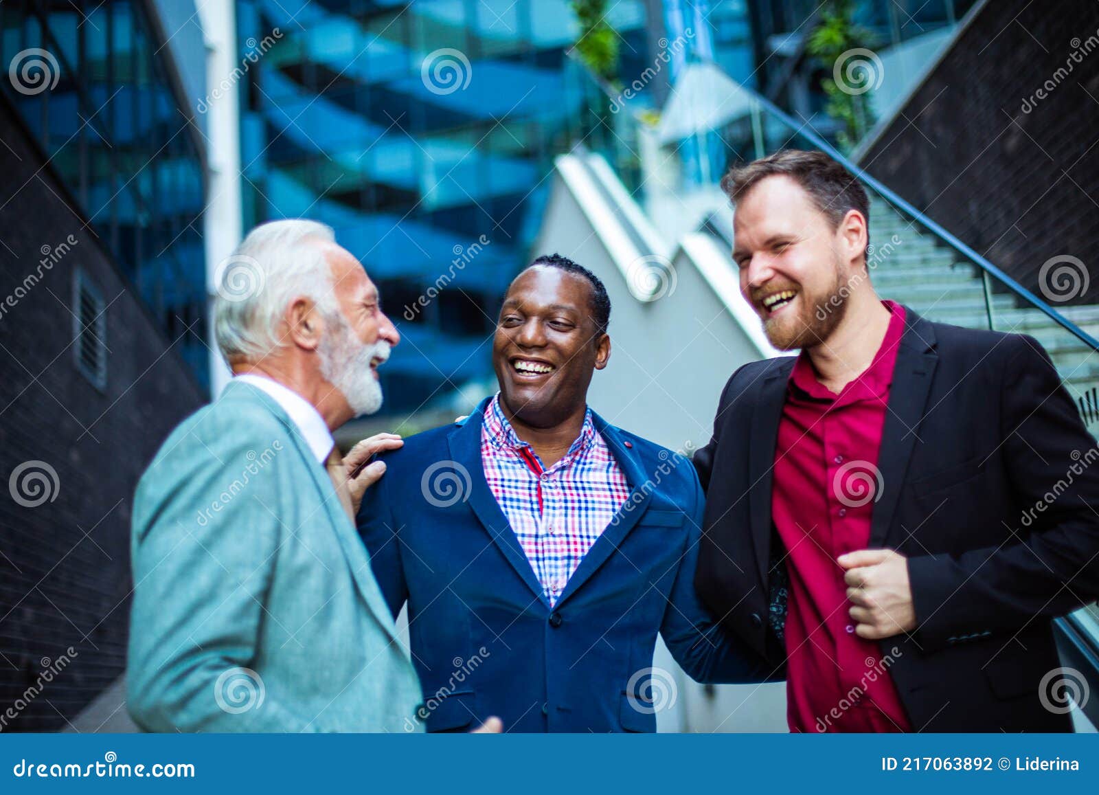 Three business men talking stock photo. Image of mature - 217063892