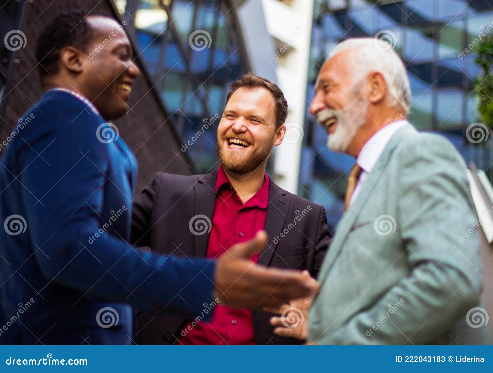 Three business men talking stock image. Image of american - 222043183