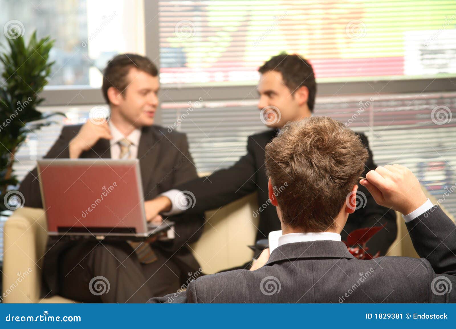 Three Business Men Working in the Office Stock Image - Image of ...