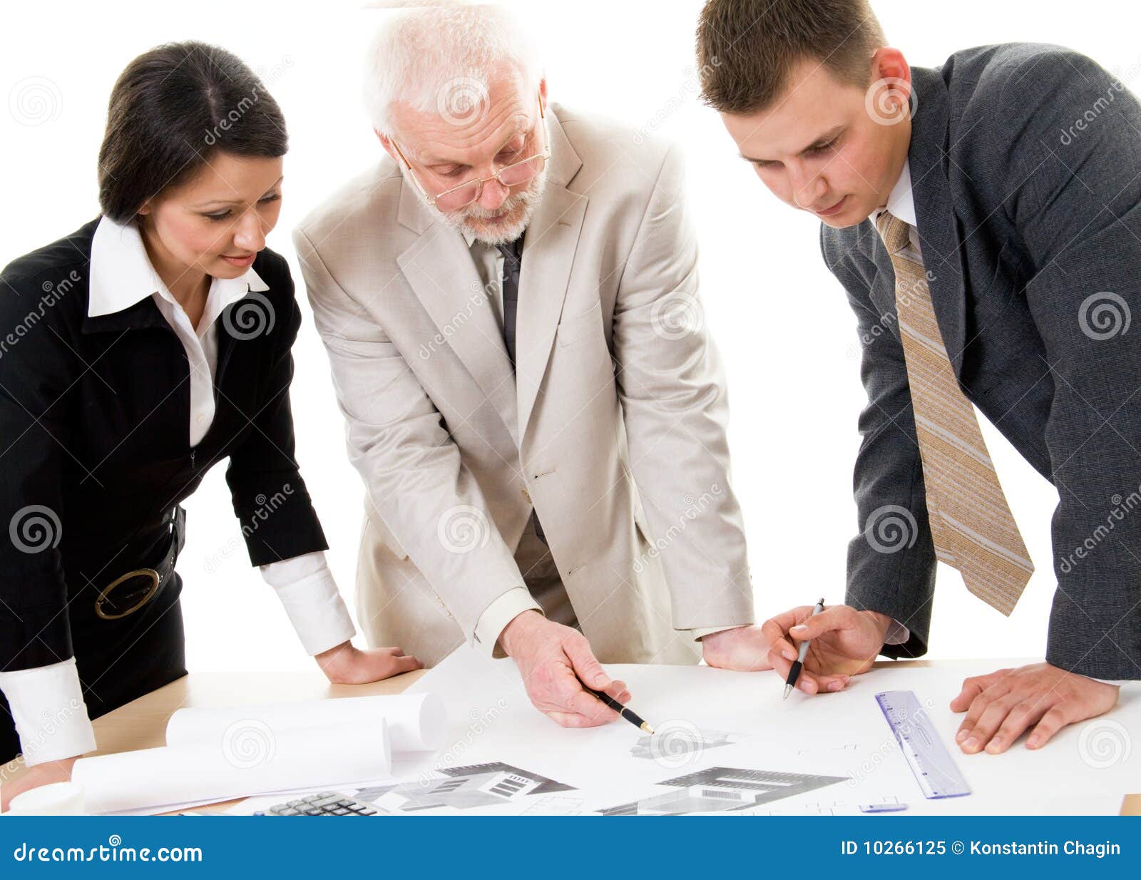 Three business people stock image. Image of planning - 10266125