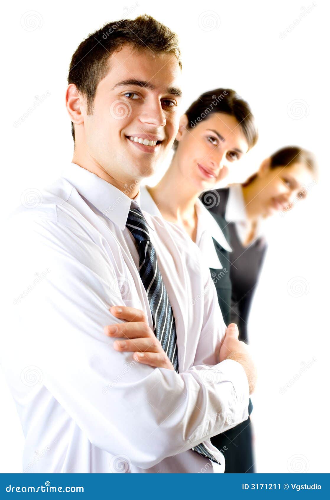 Three business people stock image. Image of happy, group - 3171211