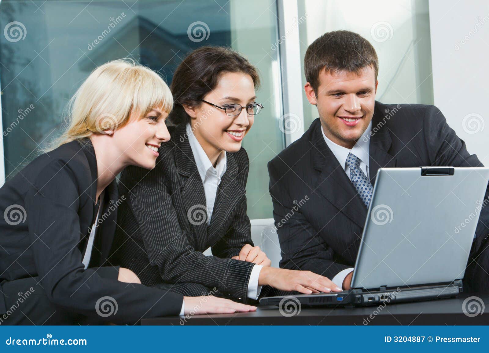 Three business people stock image. Image of friends, conversation - 3204887