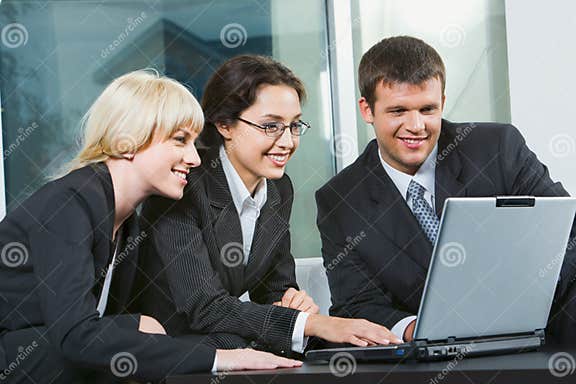 Three business people stock image. Image of friends, conversation - 3204887
