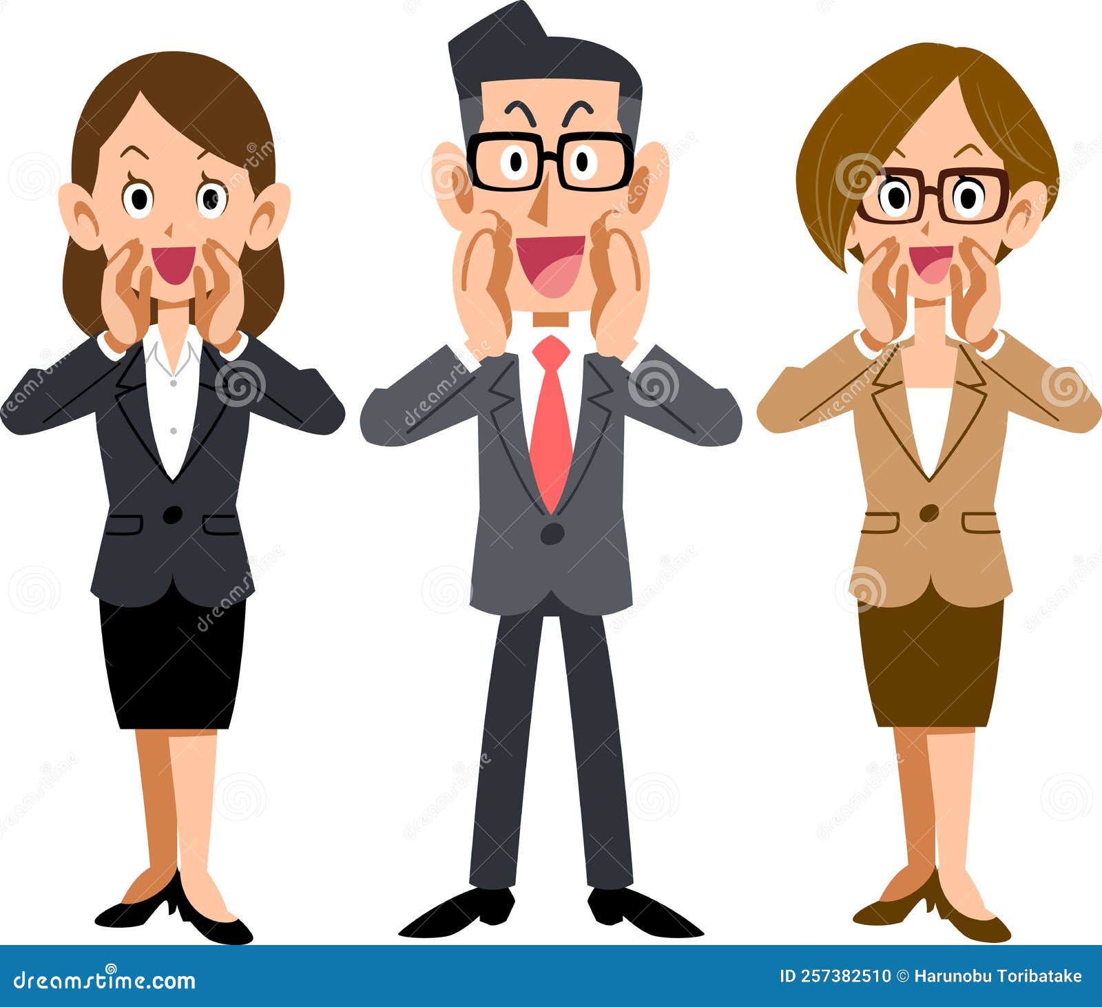 Three Business People Calling Out Loud Stock Vector - Illustration of ...