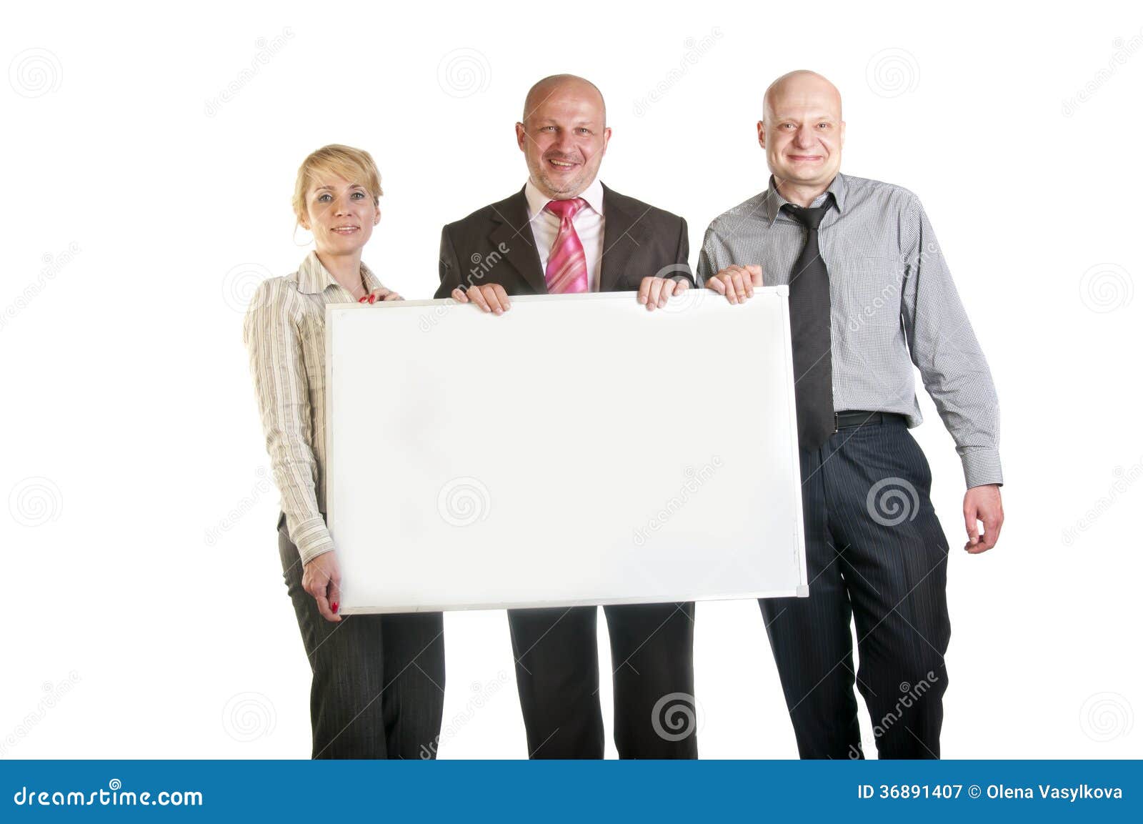 Three Business People Holding a Banner Stock Image - Image of ...