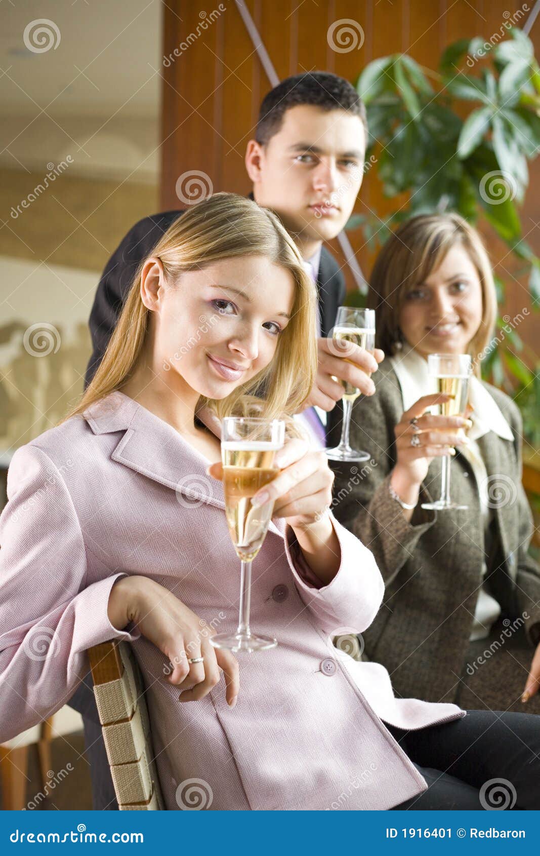 Three of Business People Making Toast Stock Image - Image of occupation ...