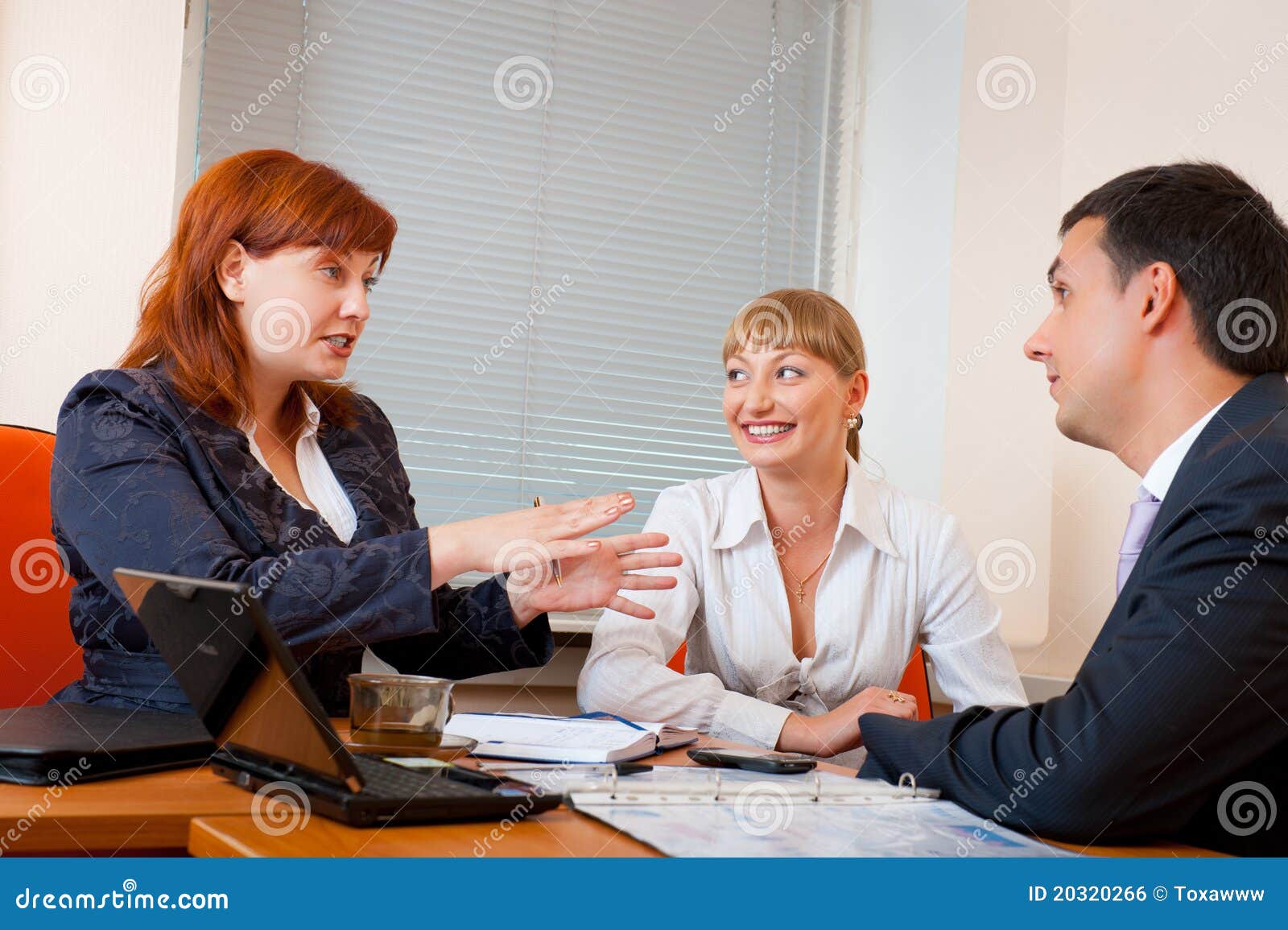 Three Business People are Meeting Stock Photo - Image of communication ...
