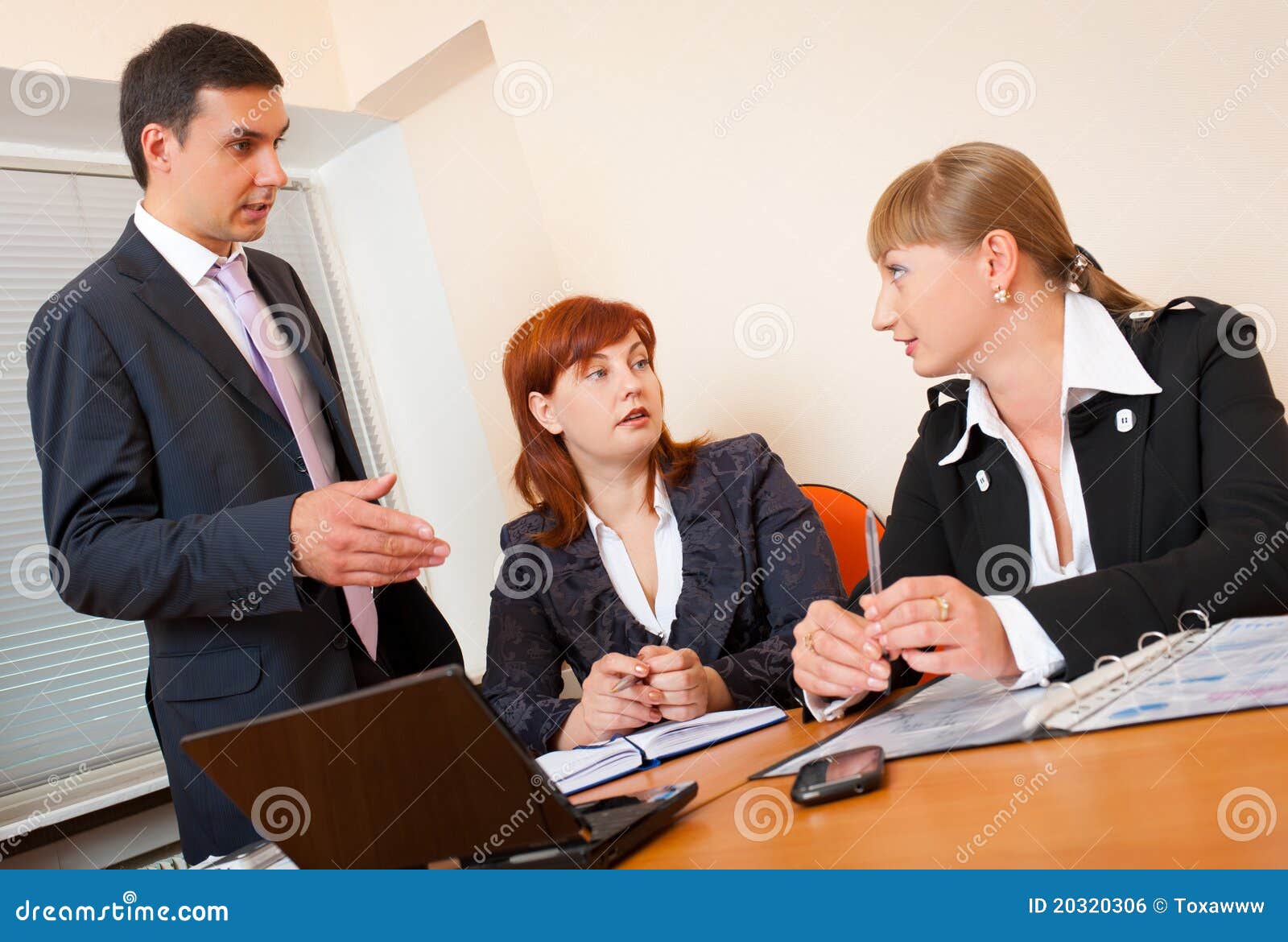 Three Business People are Meeting Stock Photo - Image of manager ...