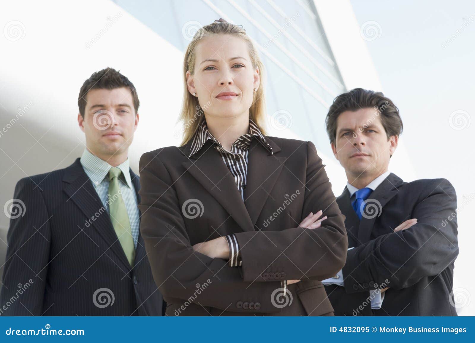 Three Business People Outside Office Stock Image - Image of office ...