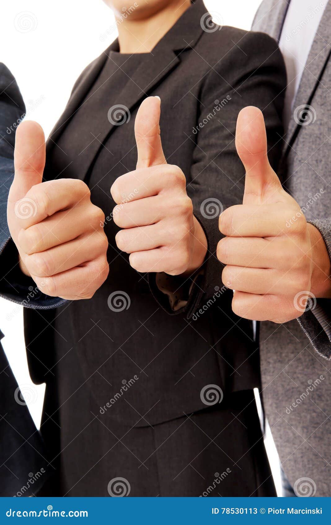Three Business People Showing Thumbs Up Stock Image - Image of ...