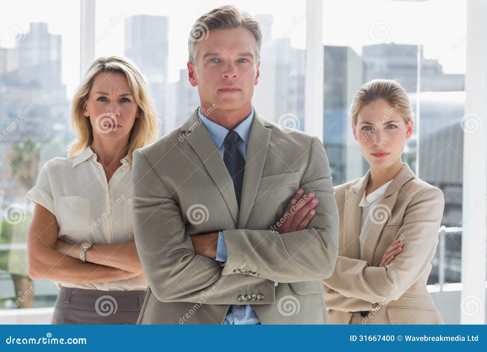 Three Business People Standing Together Stock Photo - Image of ...