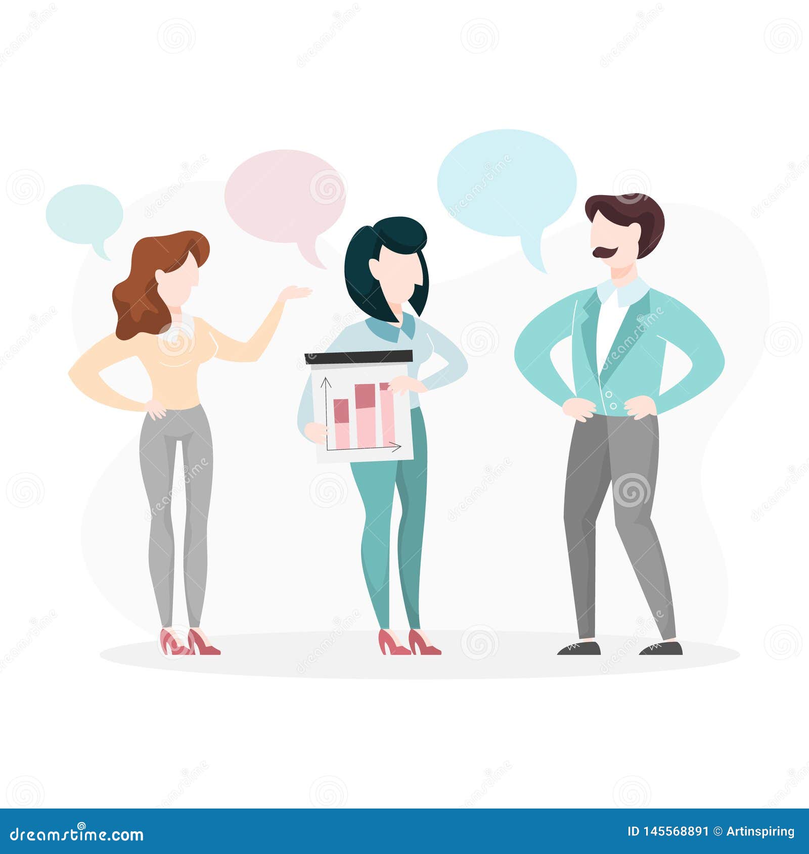 Three Men Talk Emotionally While Standing Scene Of People In Isometric