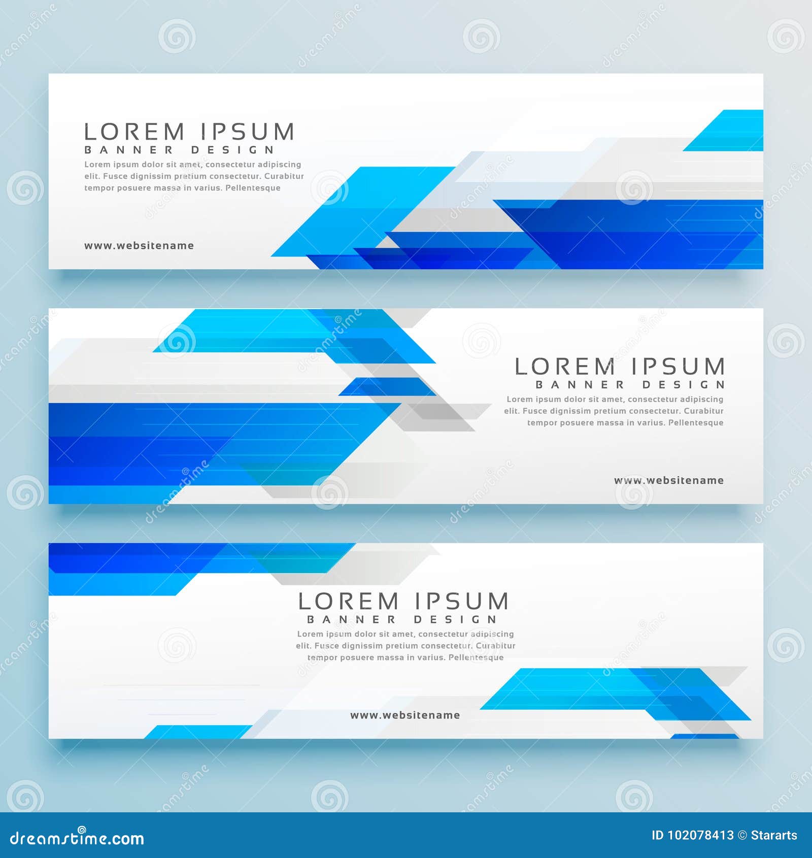 Three Business Style Header Banner Design Set Stock Vector ...