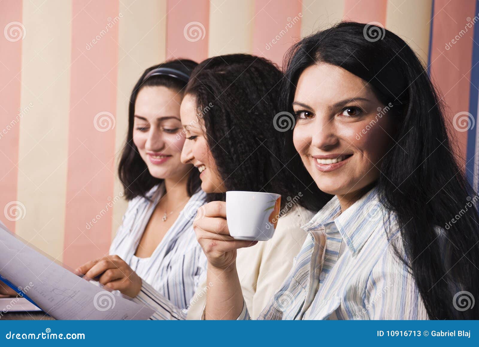 Three Business Women in Office Stock Image - Image of friends ...