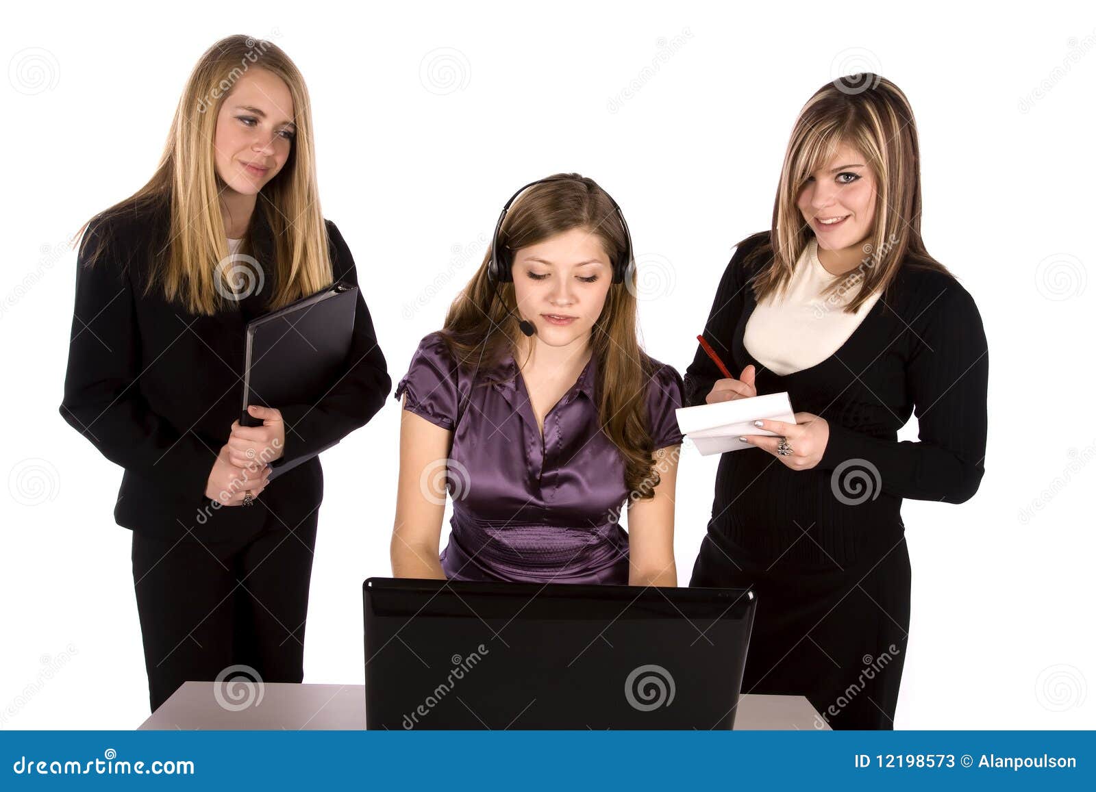 Three Business Women Working Stock Image - Image of service ...