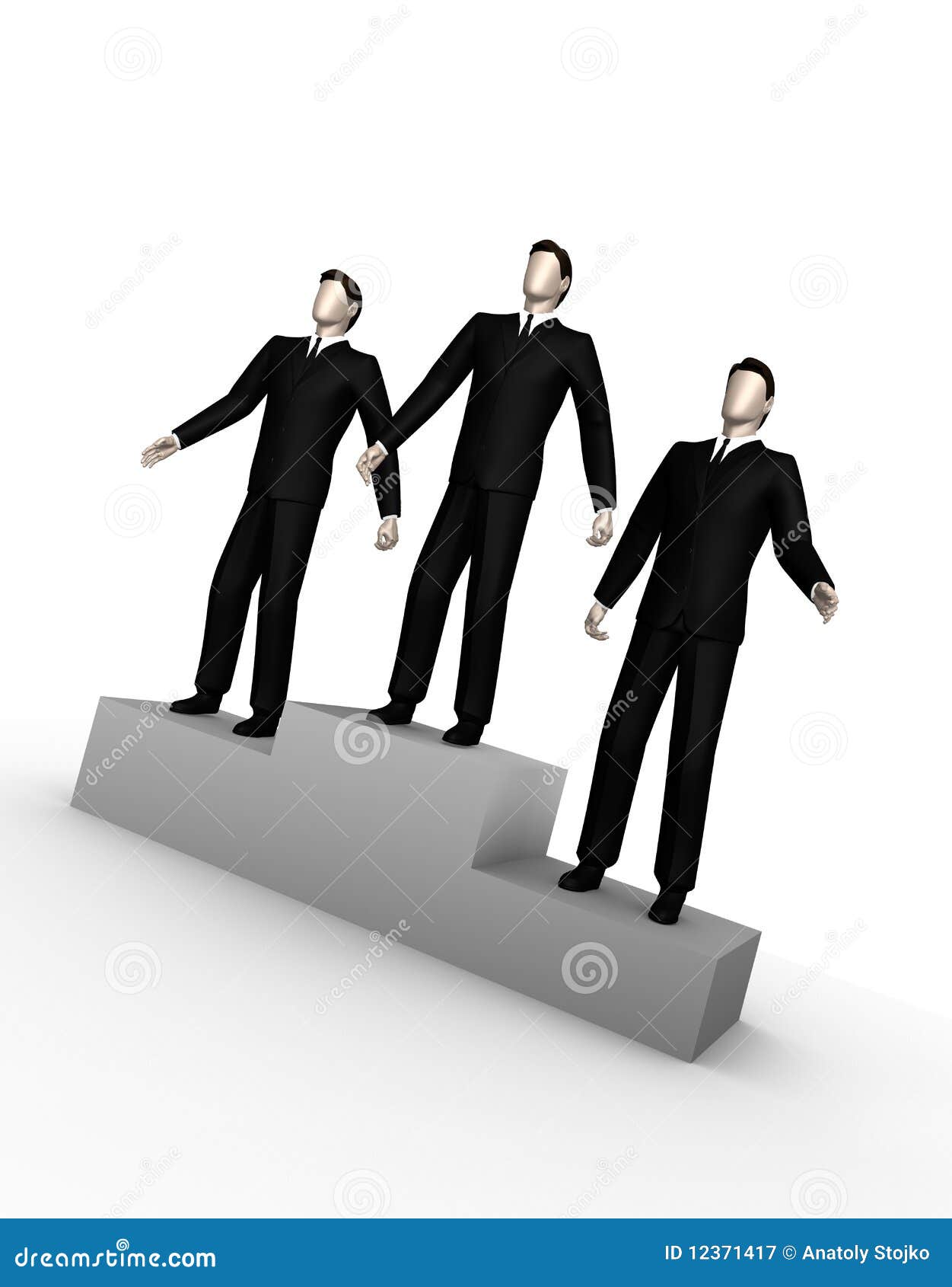 Three Businessman Stand on a Stock Illustration - Illustration of ...