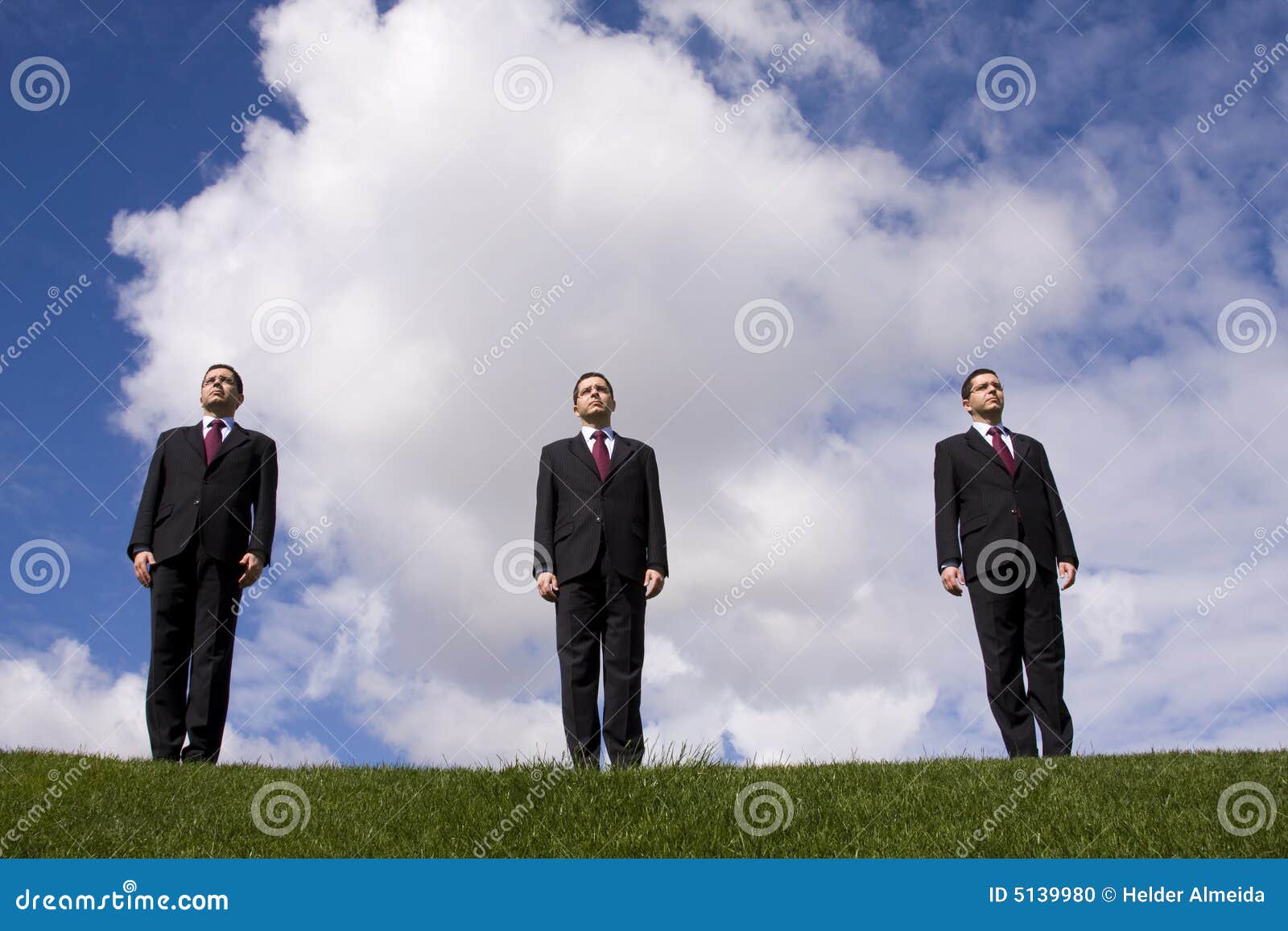 A three businessman team stock photo. Image of green, blue - 5139980