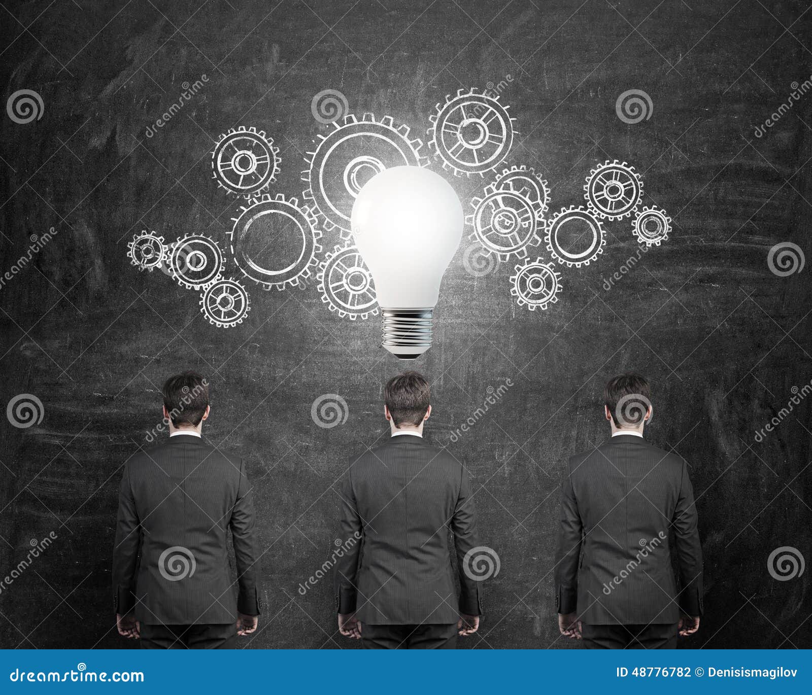 Three businessman thinking stock photo. Image of creative - 48776782